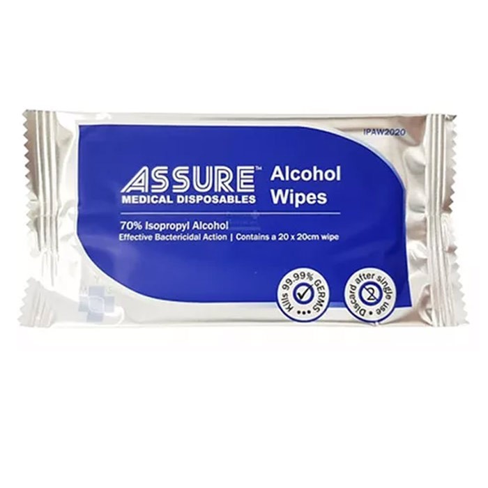 Assure Alcohol Wipes 70% Isopropyl Alcohol (100pcs)