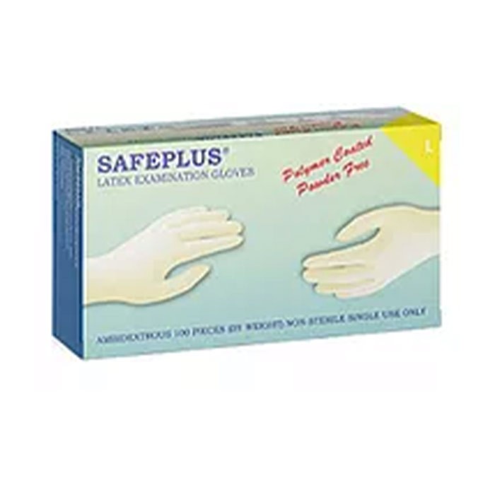 Safeplus Latex Examination Gloves Powder Free- 9inch - Oceansafetysupplies